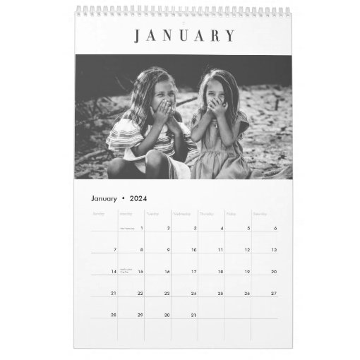 Simple Modern Custom Photo Calendar | Zazzle