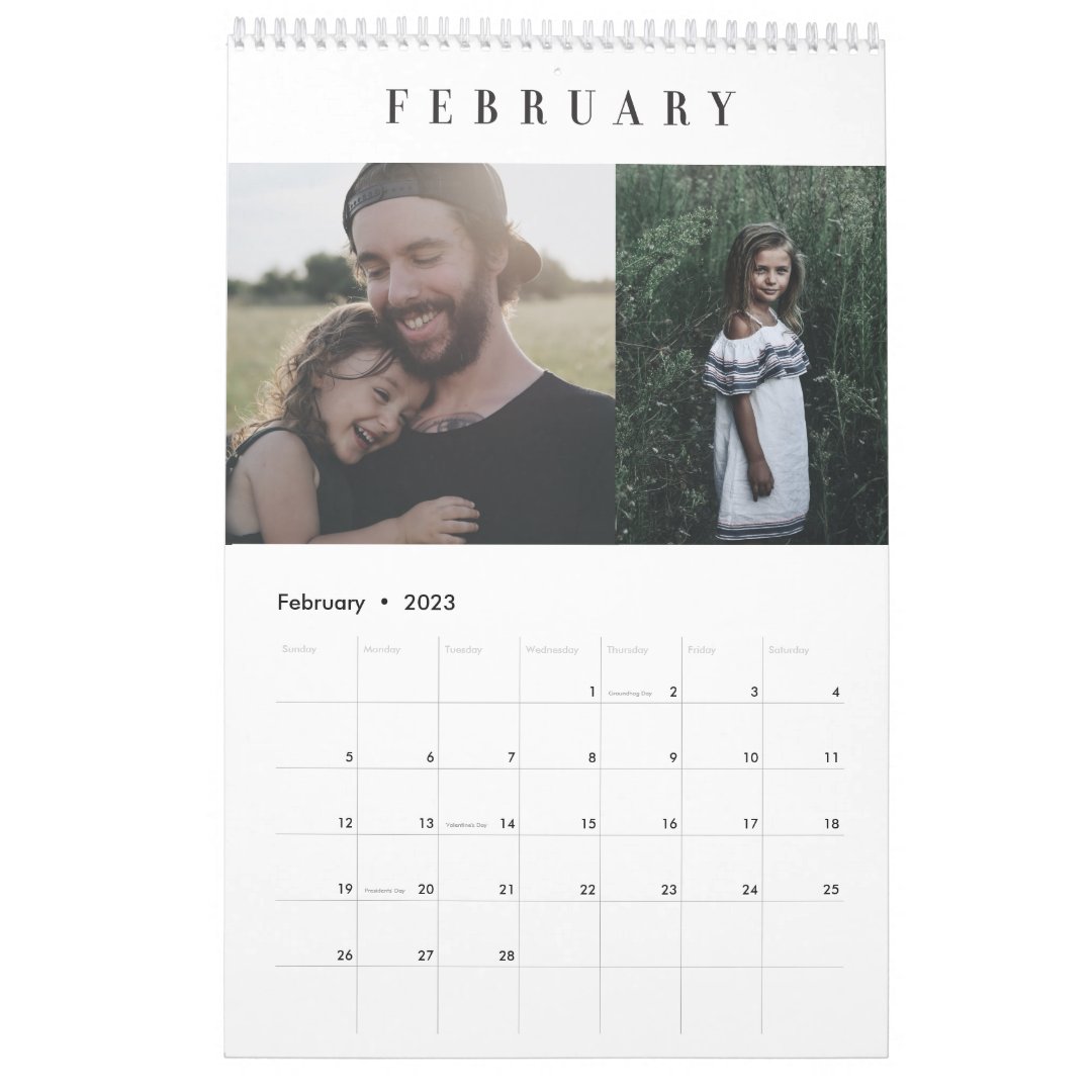 Simple Modern Custom Photo Calendar | Zazzle