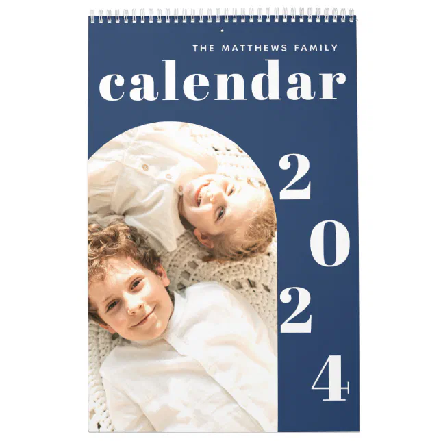 Simple Modern Custom Photo Planner Calendar | Zazzle