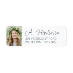 Simple Modern Custom Photo Return Address Label | Zazzle