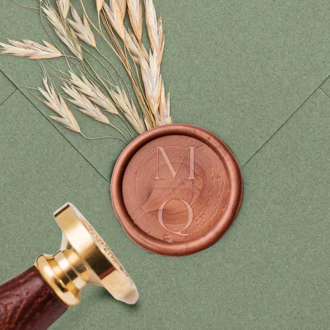 Simple Modern Custom Stack Two Monogram Initials Wax Seal Stamp | Zazzle