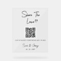 Simple Modern Cute QR Code Photo Sharing Acrylic Sign | Zazzle