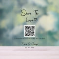 Simple Modern Cute QR Code Photo Sharing Acrylic Sign | Zazzle