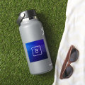 Simple Modern Dark Blue Ombre Gradient & Monogram Sticker | Zazzle