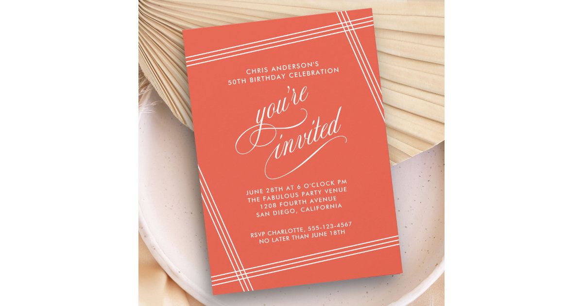 Simple Modern Elegant Birthday Party Invitation | Zazzle