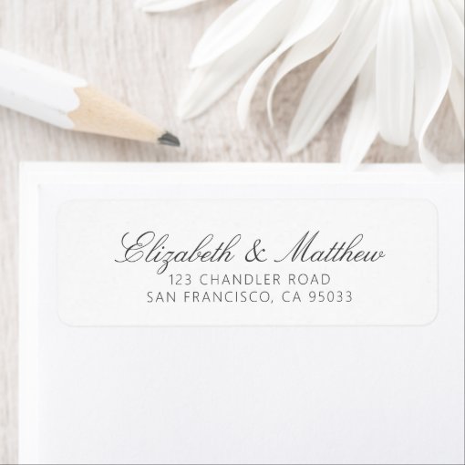 Simple Modern Elegant Chic Script Return Address Label | Zazzle