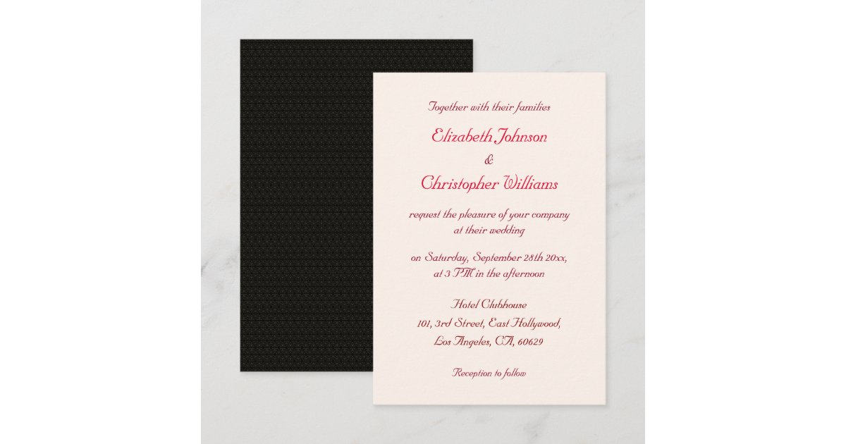 Simple Modern Elegant Custom Wedding Invitation | Zazzle