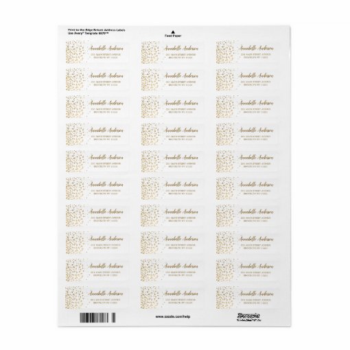 Simple Modern Elegant Gold Glitter Confetti Script Label | Zazzle
