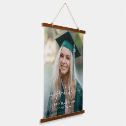 Simple Modern Elegant Graduate Photo Graduation Hanging Tapestry | Zazzle
