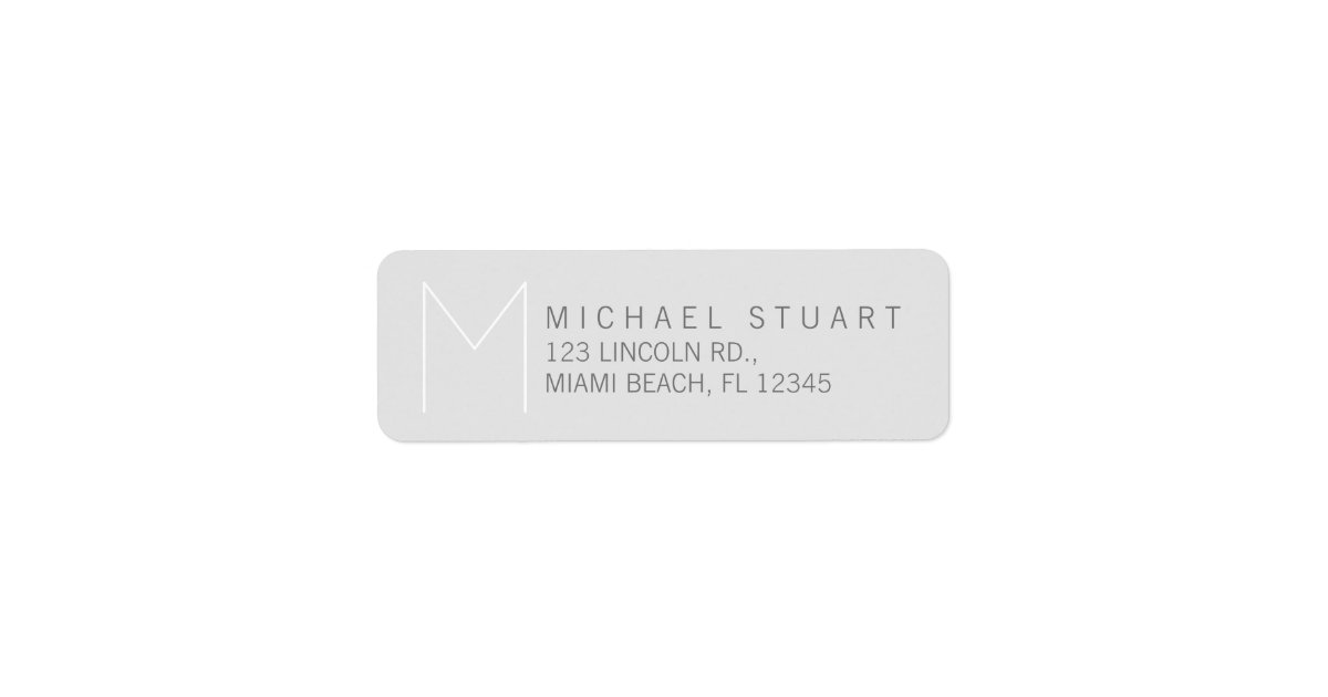 Simple Modern Elegant Grey Monogram Label | Zazzle