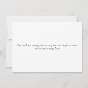 Simple Modern Elegant Navy Blue Script Thank You Card | Zazzle
