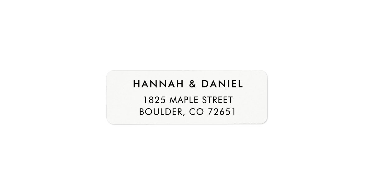 Simple Modern Elegant Return Address Label | Zazzle