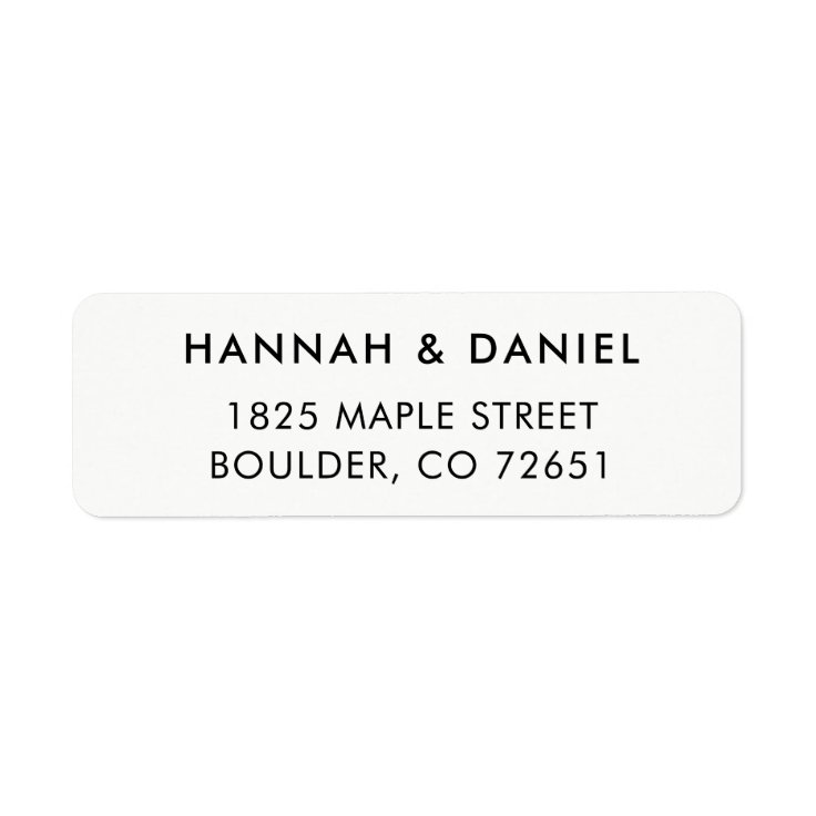 Simple Modern Elegant Return Address Label | Zazzle