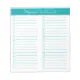 Simple Modern Elegant Teal Two Column Checklist Notepad | Zazzle