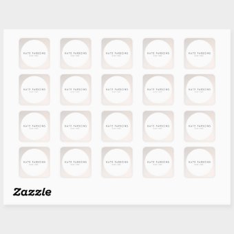 Simple Modern Elegant Warm Silver Square Sticker | Zazzle
