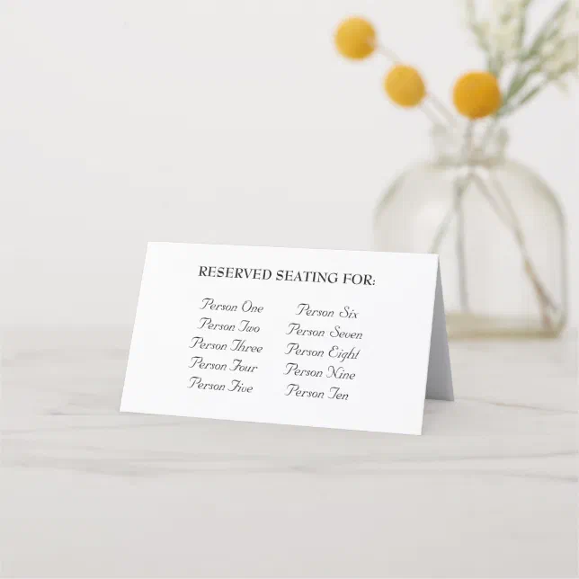 Simple Modern Elegant Wedding Guest List Table Place Card | Zazzle