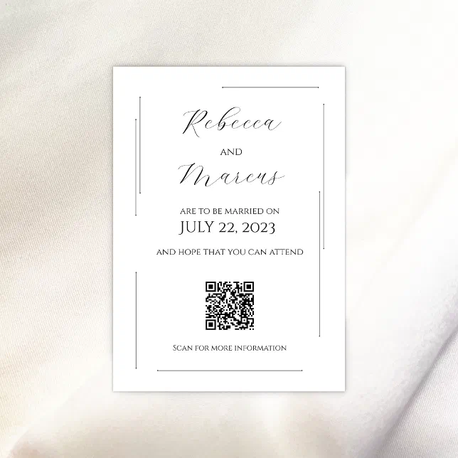 Simple, Modern & Elegant with QR Code | Wedding Invitation | Zazzle