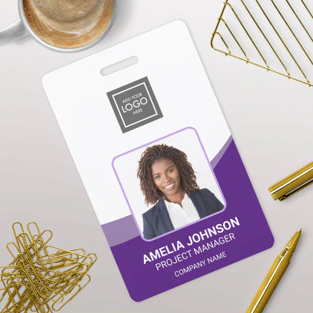 Simple Modern Employee Photo ID Badge | Zazzle
