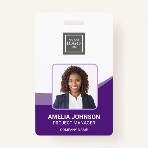 Simple Modern Employee Photo ID Badge | Zazzle