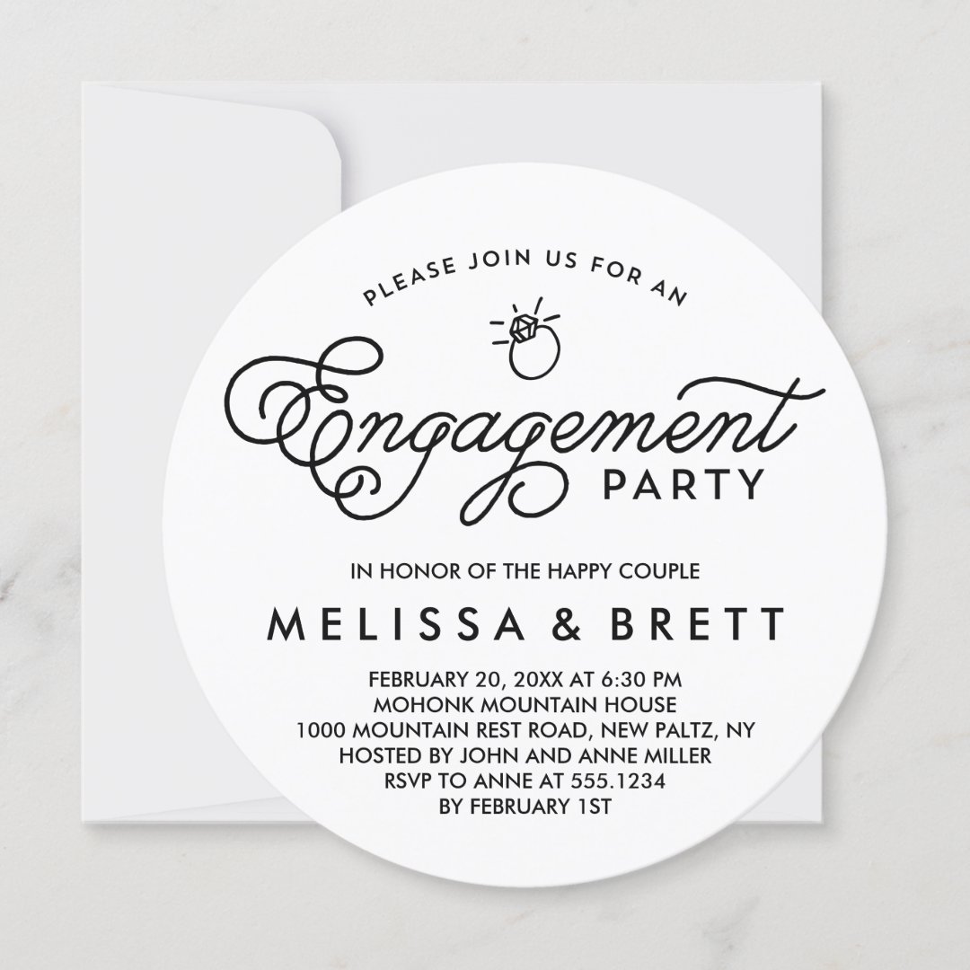 Simple Modern Engagement Party Invitation | Zazzle