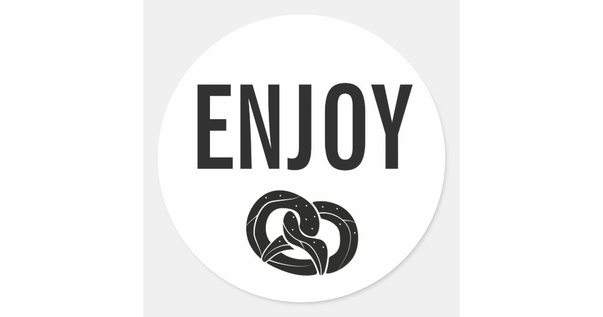 Simple Modern Enjoy Pretzel Party Classic Round Sticker | Zazzle