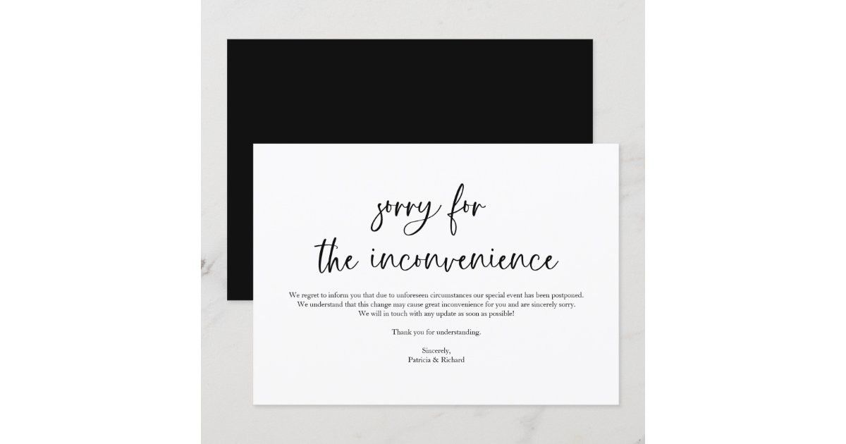 Simple Modern Event Cancellation Announcement Note | Zazzle