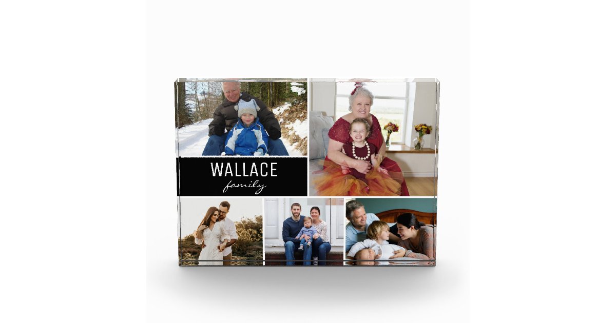 Simple Modern Family Name Photo Collage | Zazzle