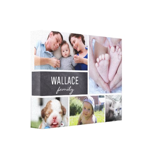 Simple Modern Family photo collage Canvas Print | Zazzle