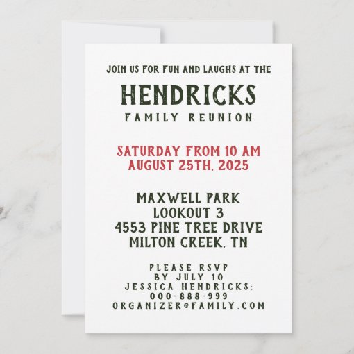 Simple, Modern Family Reunion Invitation | Zazzle