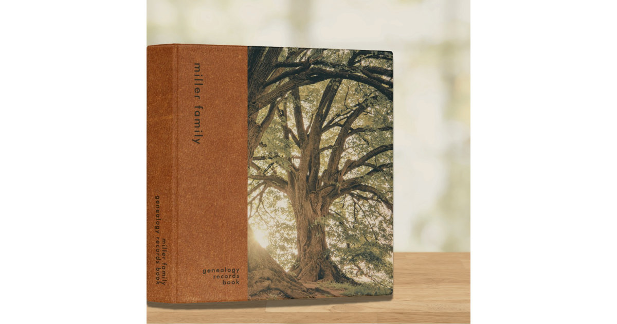 Simple Modern Family Tree Ancestry 3 Ring Binder | Zazzle