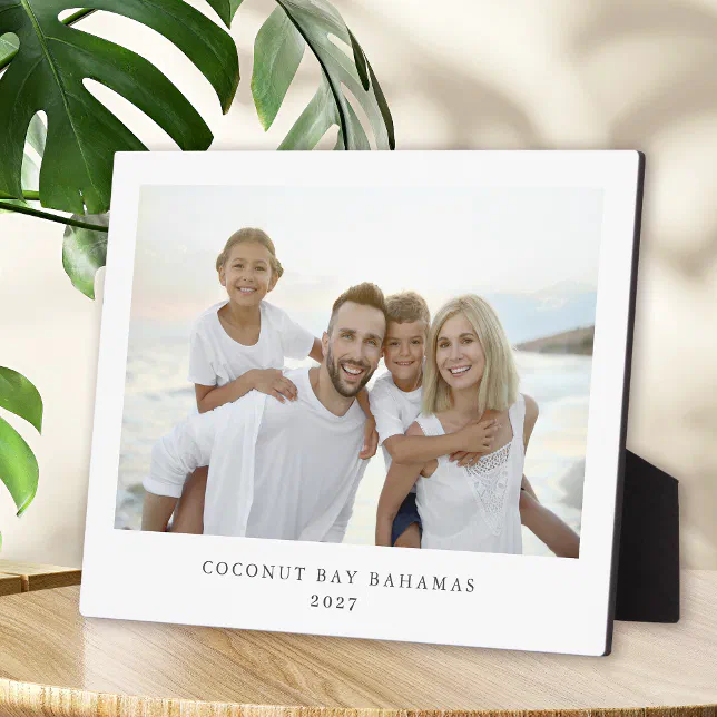 Simple Modern Family Vacation Photo Memories Plaque | Zazzle