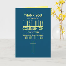 Simple Modern, First Holy Communion Thank You Card | Zazzle