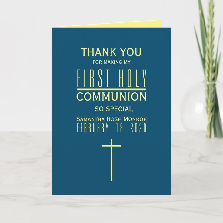 Simple Modern, First Holy Communion Thank You Card | Zazzle