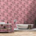 Simple Modern Floral Pattern Pastel Pink Wallpaper | Zazzle