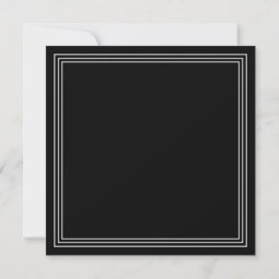 Simple Modern Frame Black Wedding Invitation | Zazzle
