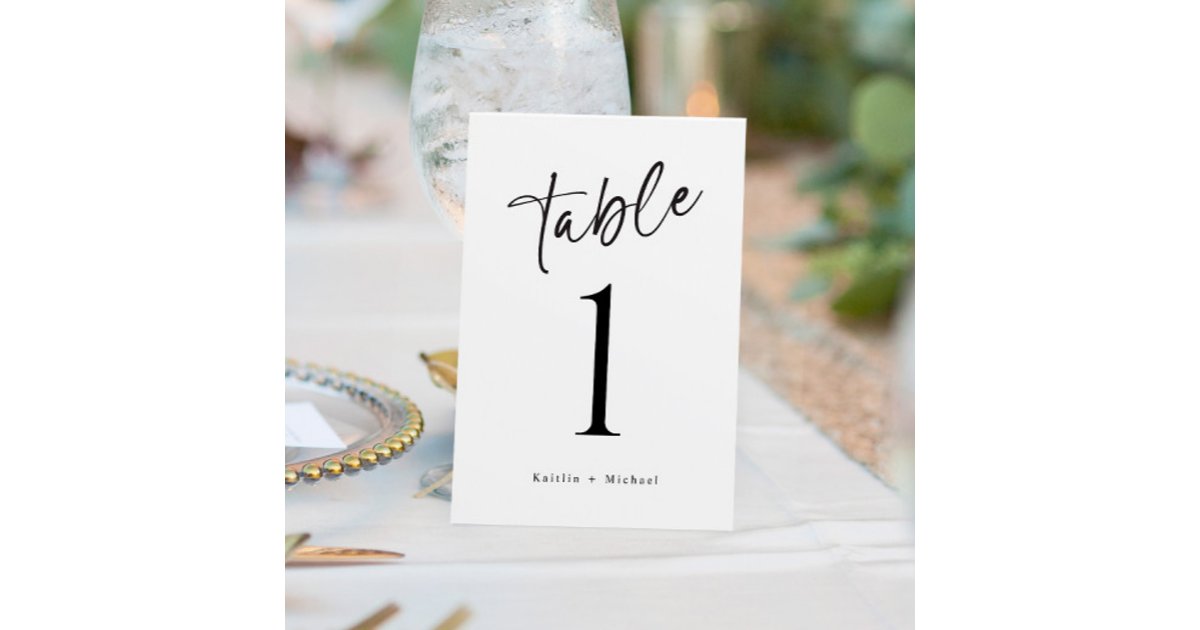Simple Modern Fun Casual Wedding Table Numbers | Zazzle