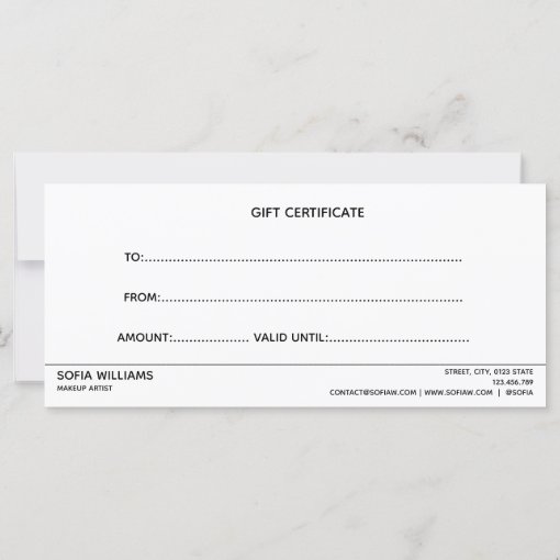 Simple & Modern Gift Certificate Gift Card | Zazzle