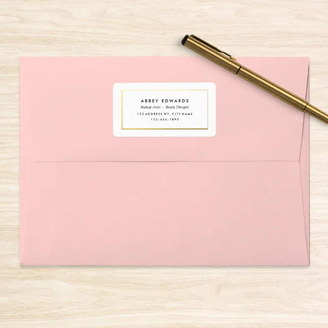 Simple Modern Gold Business Label Stickers | Zazzle