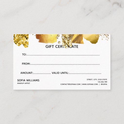 Simple & Modern Gold Certificate Gift Card | Zazzle