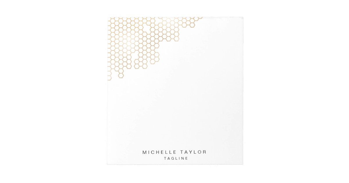 SIMPLE MODERN GOLD HONEYCOMB NOTEPAD | Zazzle