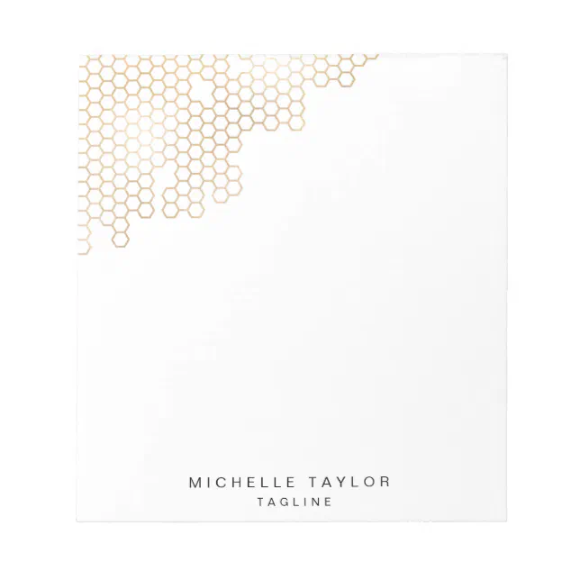 SIMPLE MODERN GOLD HONEYCOMB NOTEPAD | Zazzle