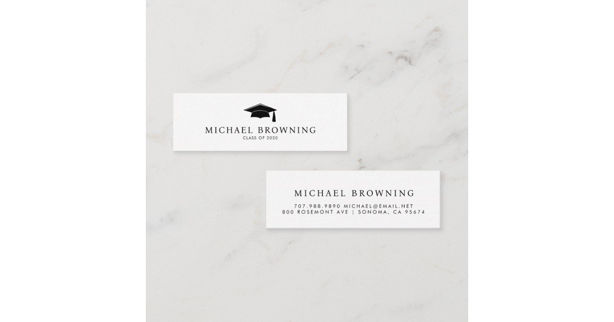 Simple Modern Graduation Name Card Insert | Zazzle