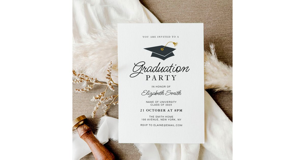 simple modern graduation party invitation | Zazzle