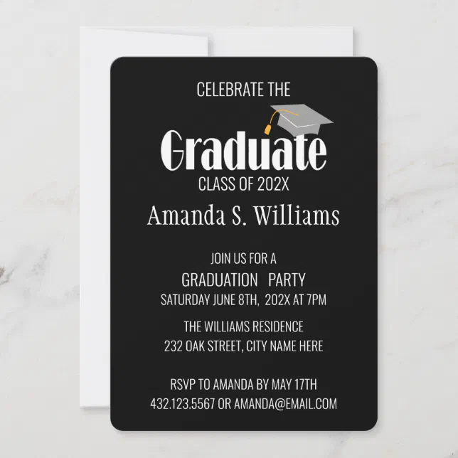 Simple Modern Graduation Party Invitation | Zazzle