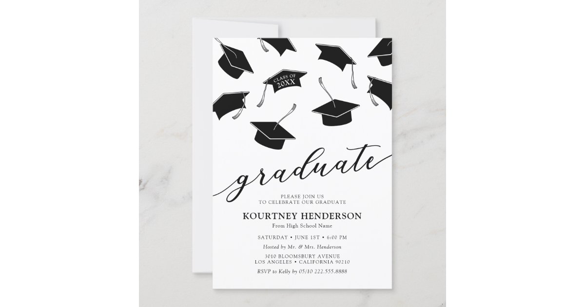 Simple Modern Graduation Party Invitations | Zazzle
