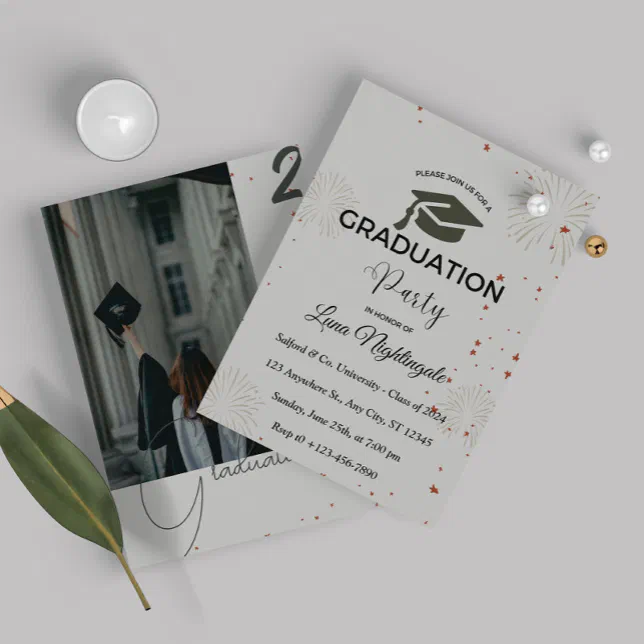 Simple Modern Graduation Party Invitations | Zazzle
