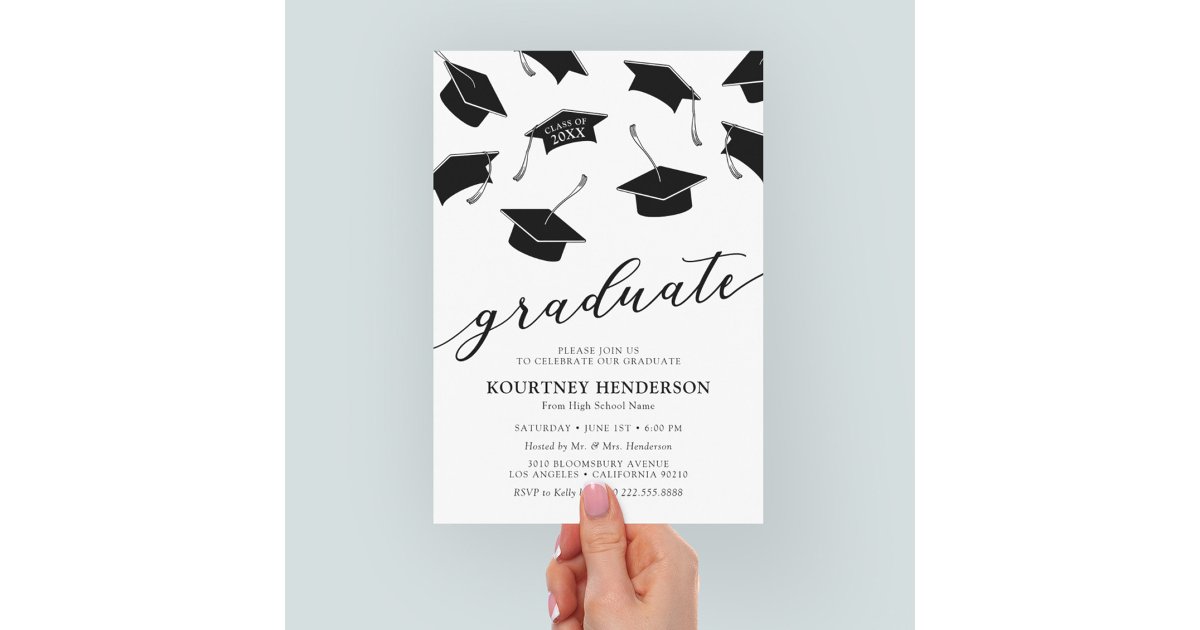 Simple Modern Graduation Party Invitations | Zazzle