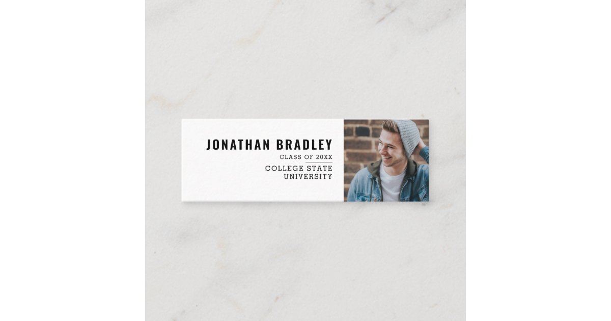 Simple Modern Graduation Photo Calling Card | Zazzle