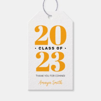 Simple Modern Graduation Thank You Gift Tag | Zazzle