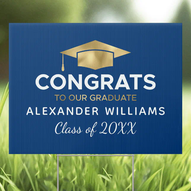 Simple Modern Graduation Yard Sign | Zazzle